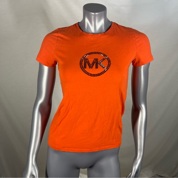 Michael Kors | Tops | Michael Kors Mk Logo Orange Shirt | Poshmark